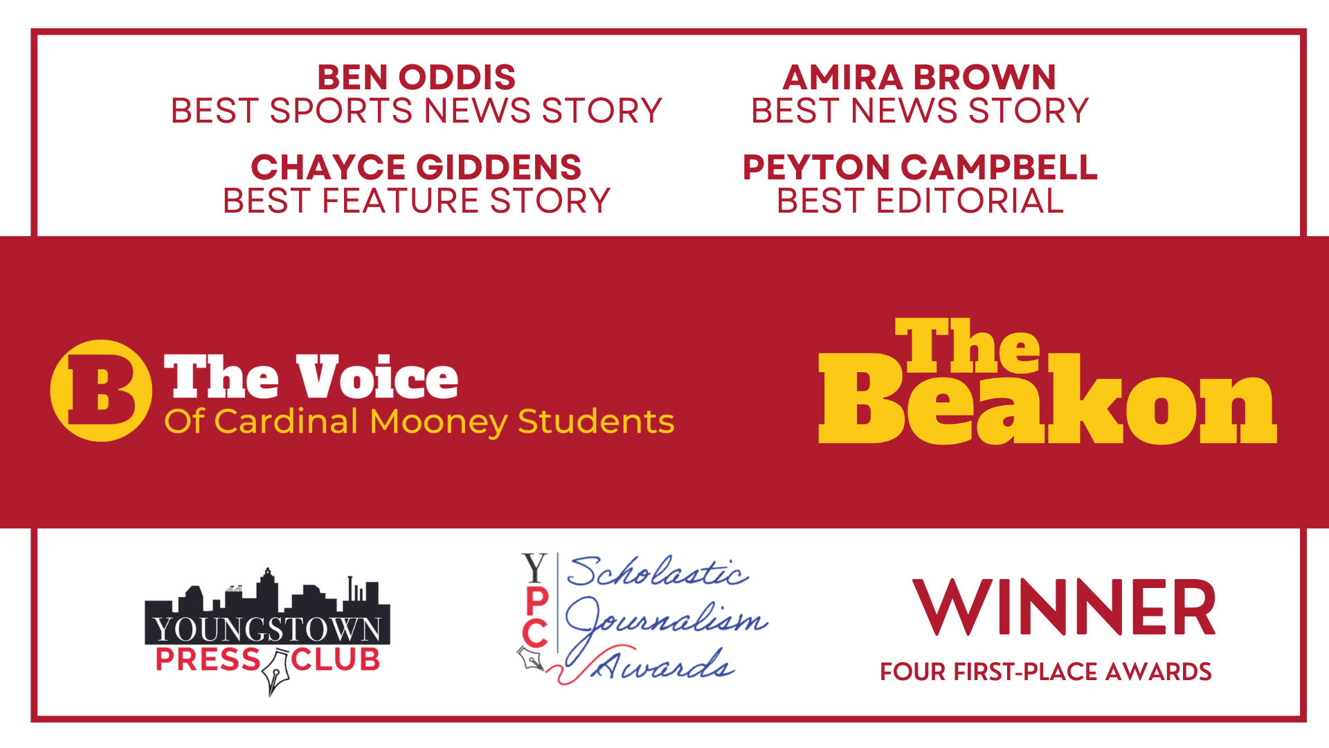 Four students win Youngstown Press club awards - Cardinal Mooney