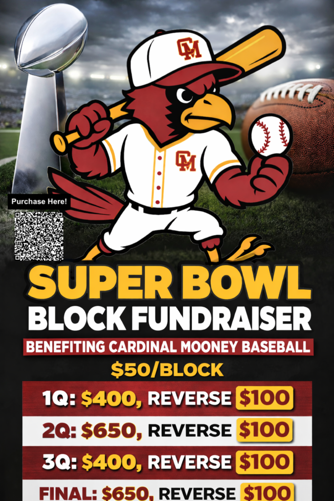 Baseball Super Bowl Block Pool - Cardinal Mooney